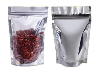 ONE SIDE SILVER STAND UP POUCH WITH ZIPPER 18cmx26cm – Flexible Packaging